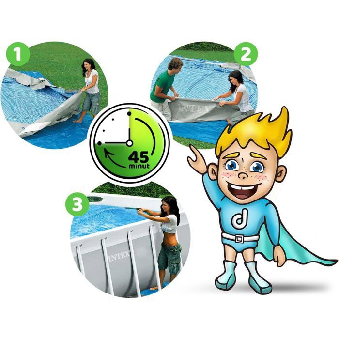 4Mx2Mx1M Prism Frame Rectangular Pool Set - Cdiscount Jardin