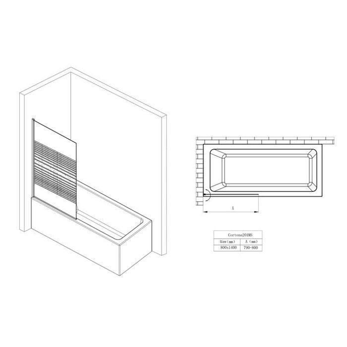 Sogood® Paroi de Baignoire 80x140 cm Pare Baignoire 1 Volet Verre ...