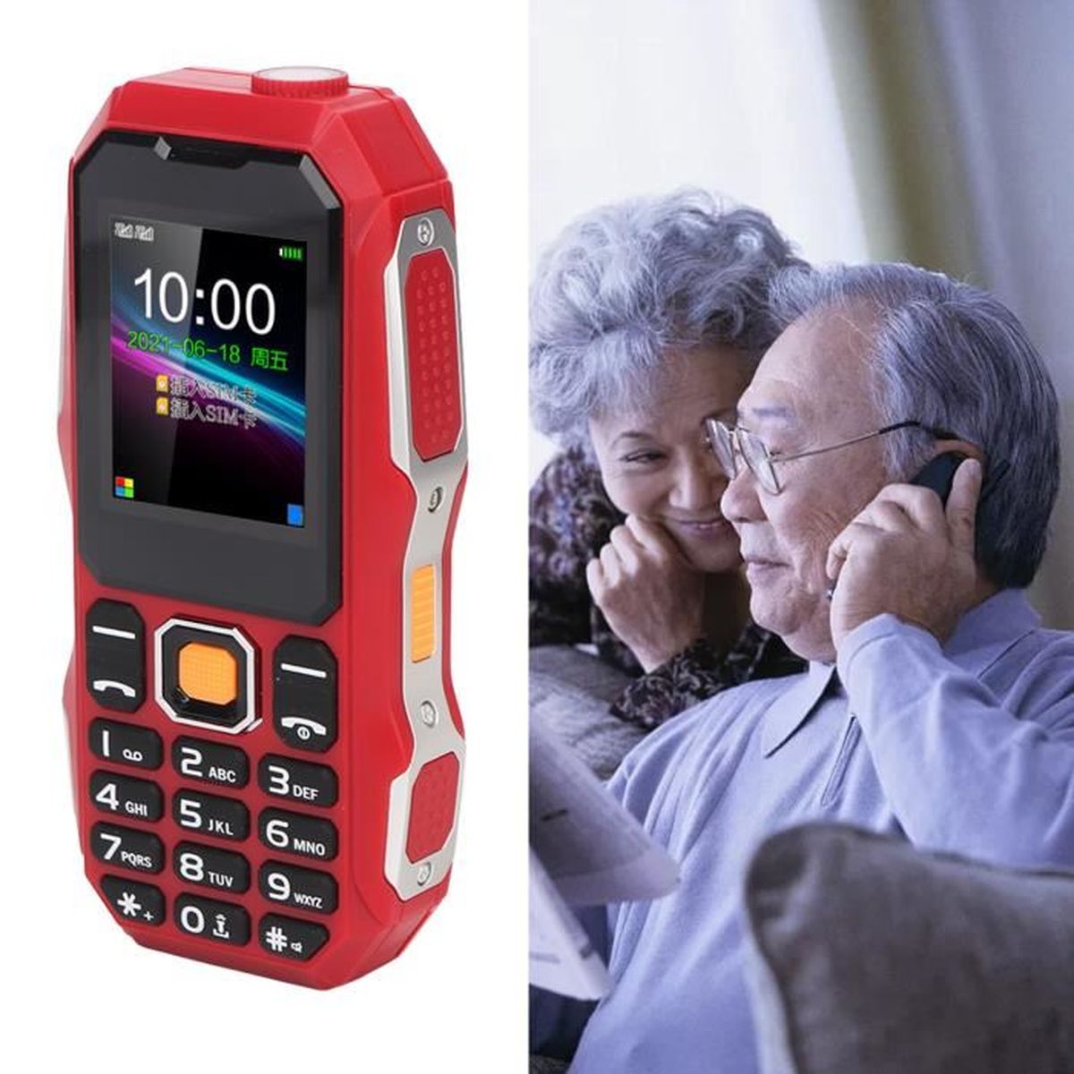 LIX-W2021 Téléphone militaire robuste pour personnes âgées de 1,8 ...