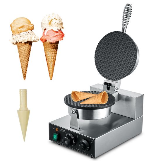 Gaufrier à Cornet de Glace Commercial 1230 W-VEVOR-Appareil à Cornet de ...