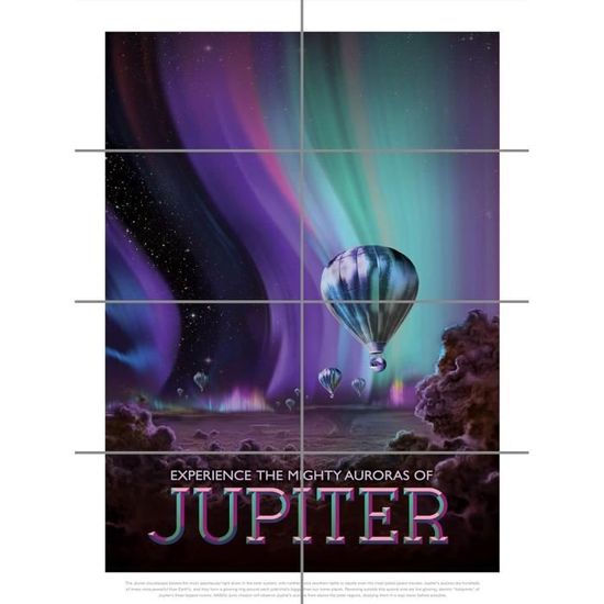 Jupiter Mighty Auroras Nasa Space Tours Travel Xl Giant Panel Poster (8 ...
