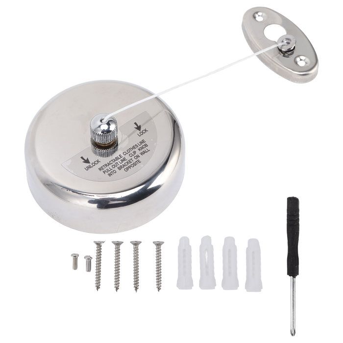 Corde à linge rétractable en acier inoxydable 304, cordon en Nylon ...