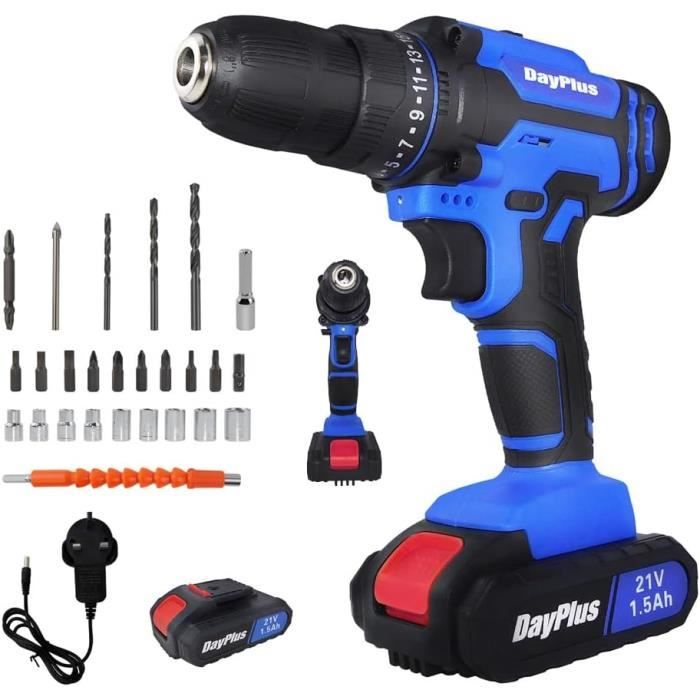 Perceuse Sans Fil, Avec Batterie Lithium-Ion Et Chargeur, Perceuse ...