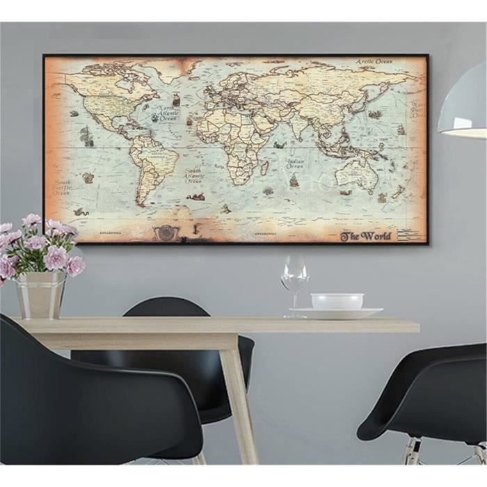 Diamond Painting Complet Kits, Carte Du Monde 5D Kit Broderie Diamant ...