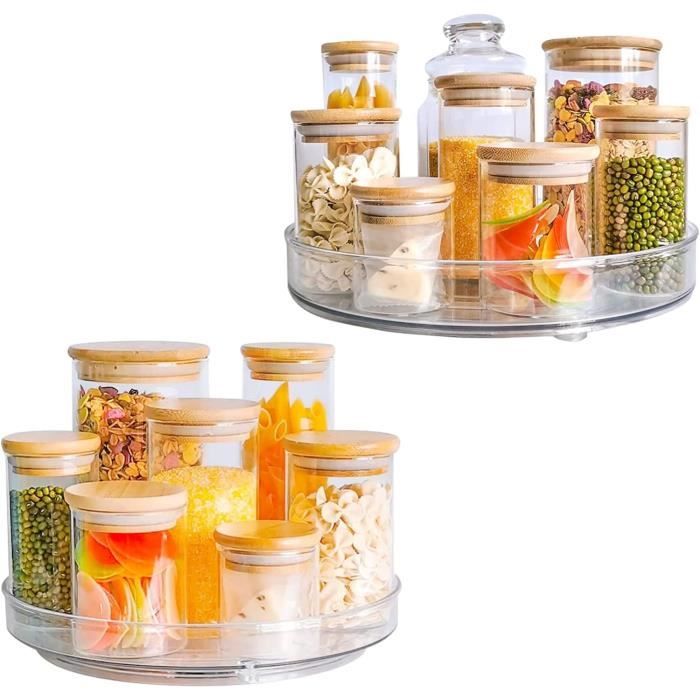 Dreamhigh® Plateau Tournant Lazy Susan, Etagere Tournante Frigo 2 Pcs ...