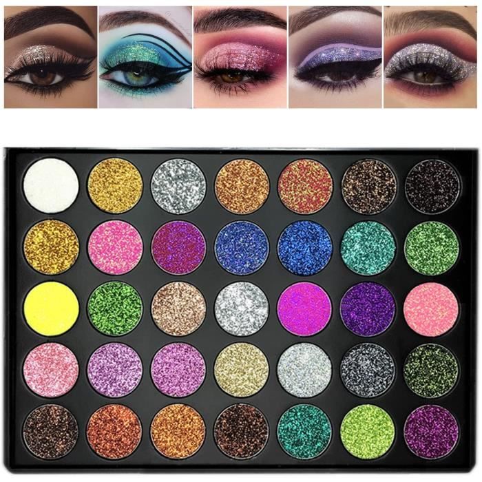 Palette Maquillage Paillette Yeux, 35 Colors Palette de Fard à ...