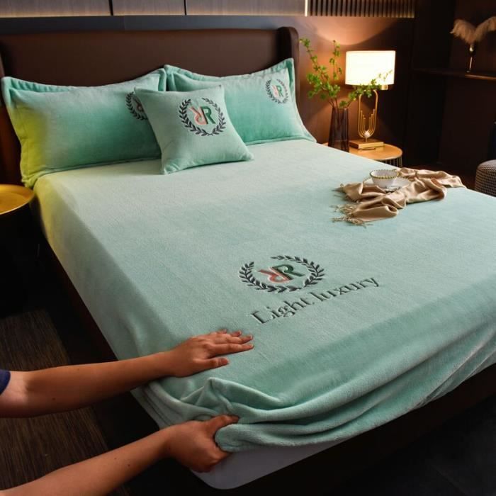 VKDF-563Drap-housse de protection de matelas en velours drap-housse ...
