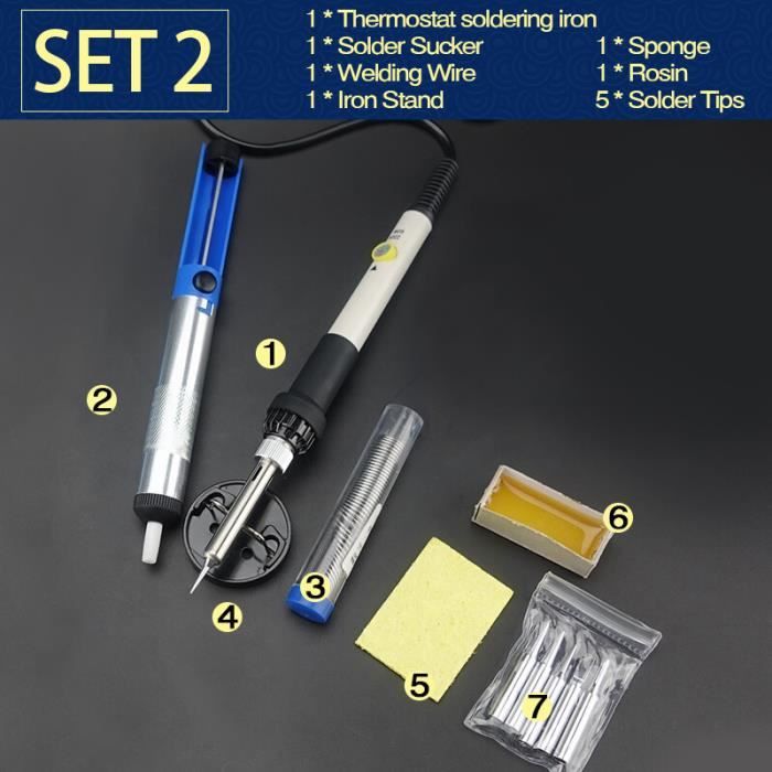 Poste a souder,Fer à souder électrique à température réglable 220V 60W,Station de soudage,outil ...