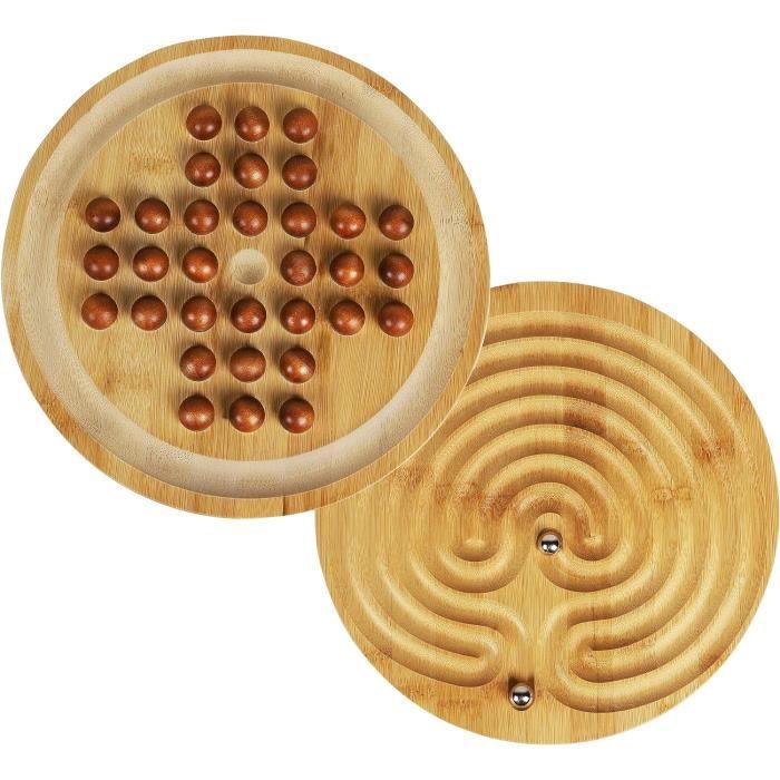 Towo Jeu De Solitaire Et Labyrinthe En Bois 2 En 1 - Jeu De Société ...