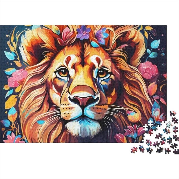 Lion Puzzles 500 Pieces Puzzle En Bois Diy Animaux De La Forêt Jeu D ...