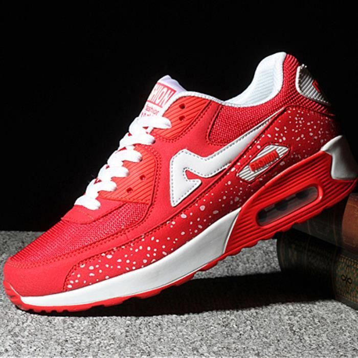 Baskets chaussures sport homme femme sneakers air Rouge - Cdiscount ...