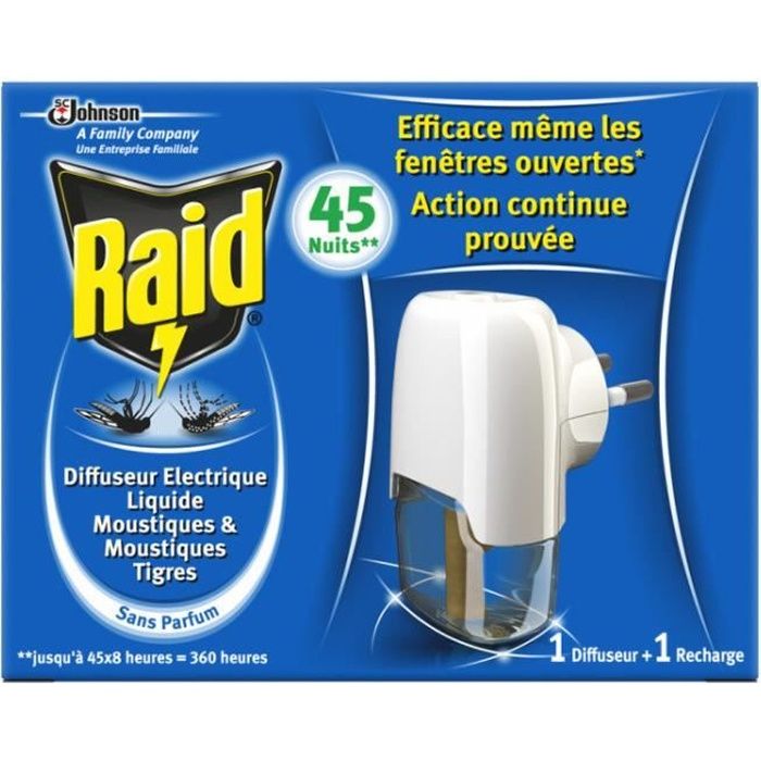 RAID Diffuseur électrique liquide antimoustique avec recharge ...