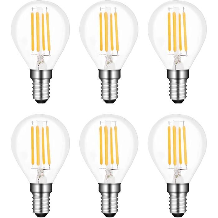 Ampoule Led Globe E14 Blanc Chaud 2700K 400 Lumen, Ac 220V, G45 Led 4W Équivalent E14 40W ...