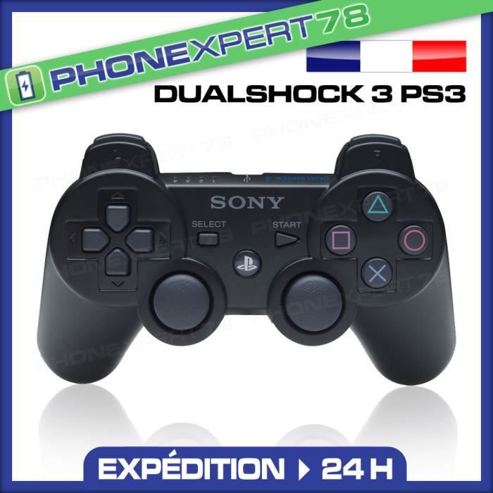Manette Sony PS3 Playstation 3 Dualshock 3 noire sans fil vibrante ...