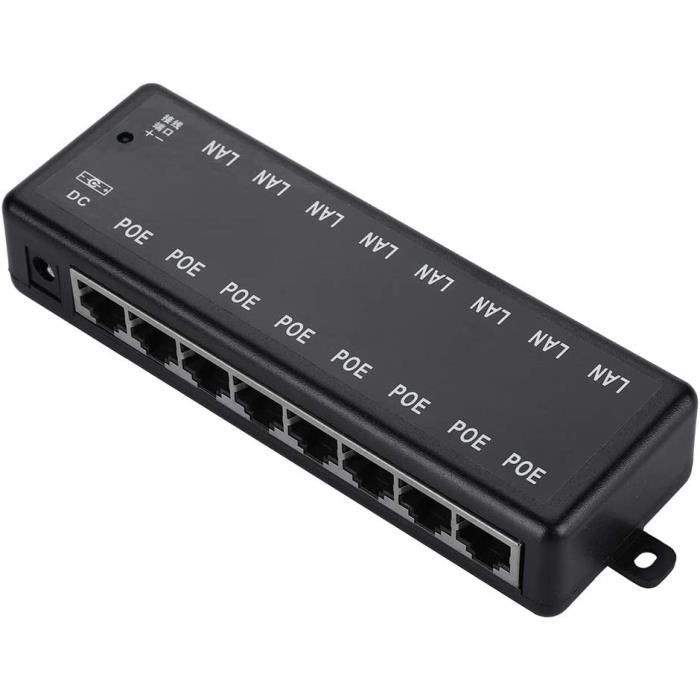 8 Ports POE Adaptateur, Injecteur POE DC12V-48V Passive POE Adaptateur POE Power Over Ethernet ...