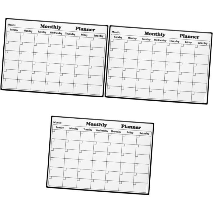 Calendrier 3 Pièces Calendrier Aimant Tableau De Calendrier ...