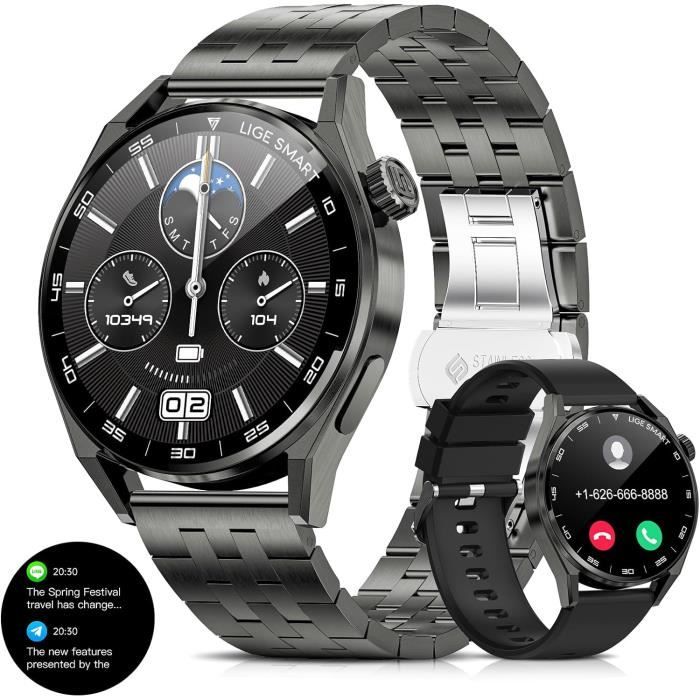 Montre Connectée Homme - TRAHOO - W3331 - Appels Bluetooth - Fréquence ...