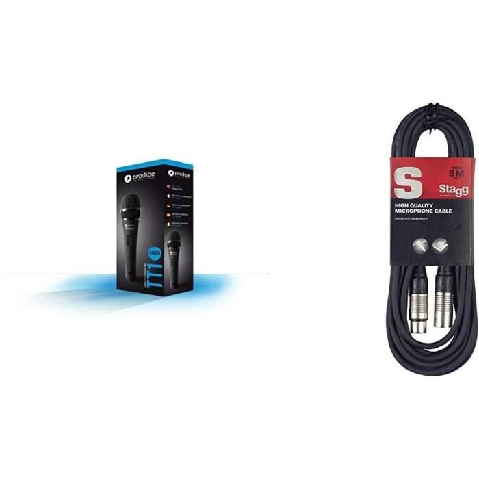 Tt1 Lanen Microphone Chant Dynamique Noir & Stagg 6 M Câble Microphone ...
