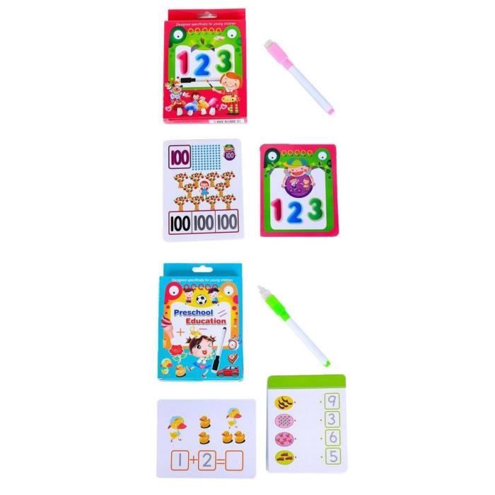 Ensemble de 2 cartes flash (nombre, addition et soustraction, chaque 35 ...