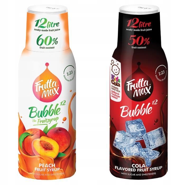 Sirop concentré - FruttaMax - Pêche et Cola 2x500ml - Faible en ...