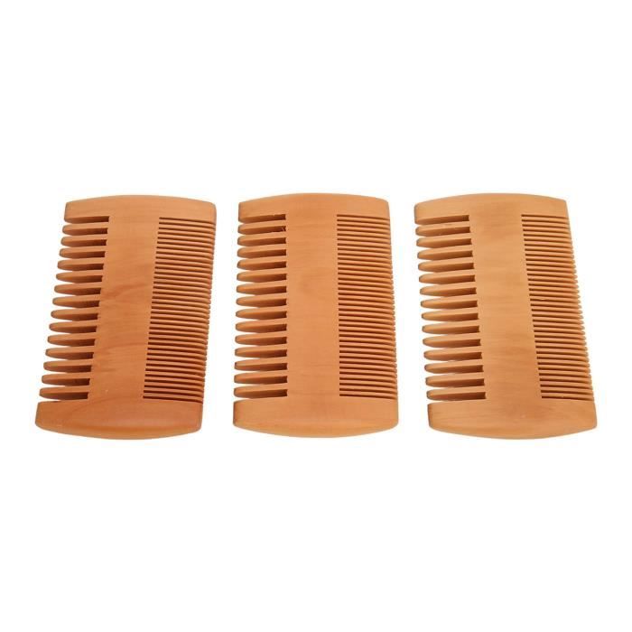 Zerodis Peigne à barbe en bois Kit de Peigne à Barbe 3 Pièces, Peigne ...