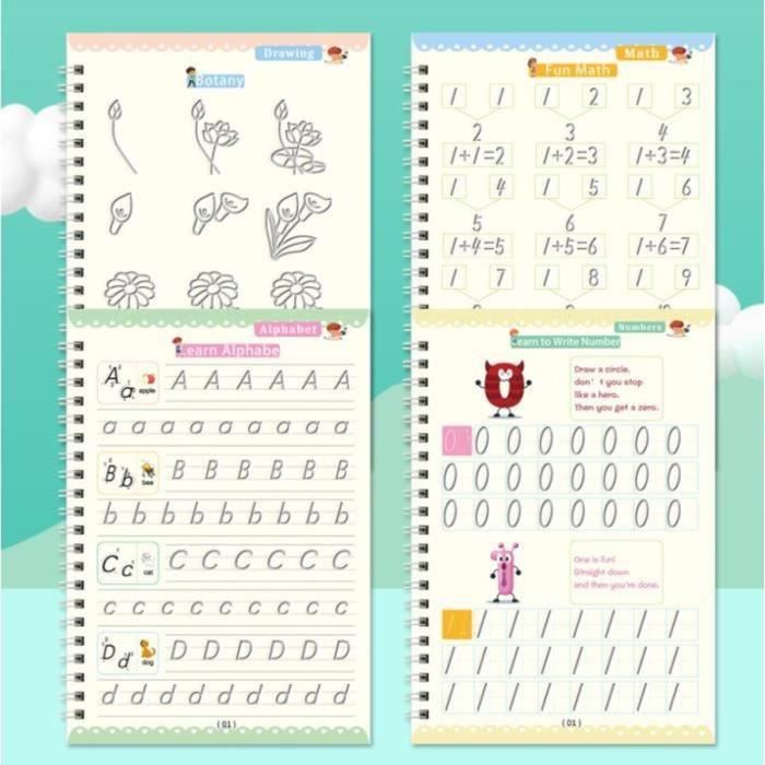 11 Pièces Cahier Ecriture Set, Livre Calligraphie Enfant Réutilisé ...