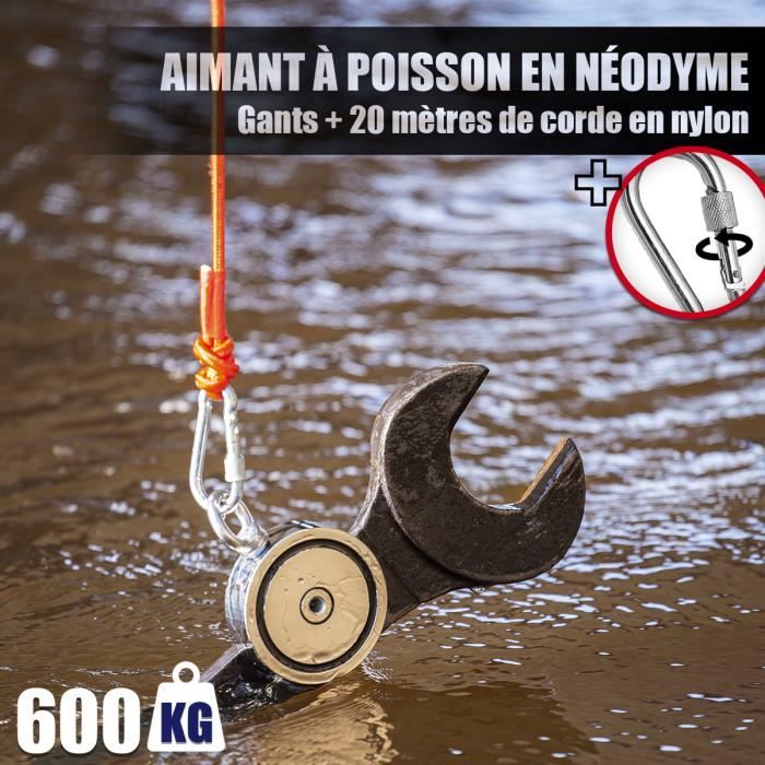 Magfishion Set Double Face Aimant de Pêche Puissant - Traction 2x 300 ...
