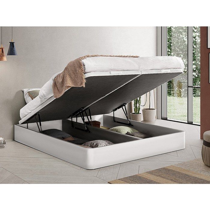 Sommier coffre HESTIA de DREAMEA PLAY - Blanc mat - 180 x 200 cm ...