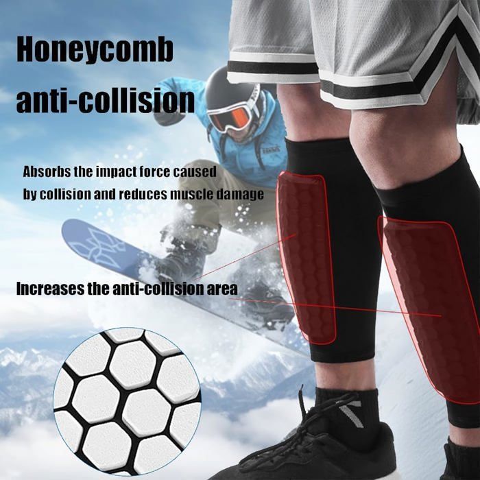 Protection Tibia Ski,KIT DE PROTECTION, Protecteurs de Tibias Élastiques Anti-Collision Longs ...