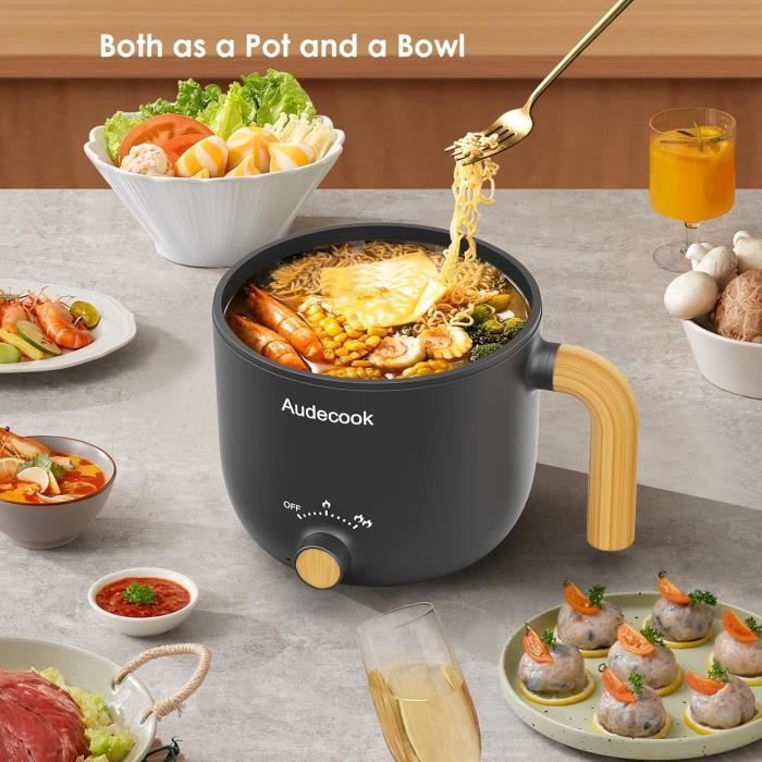 Hot Pot Électrique Avec Cuiseur À Vapeur, 1.5L Portable Poêle ...