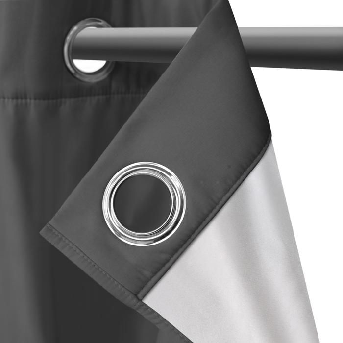 IDMARKET Lot de 2 rideaux thermiques gris anthracite 135x240 cm ...
