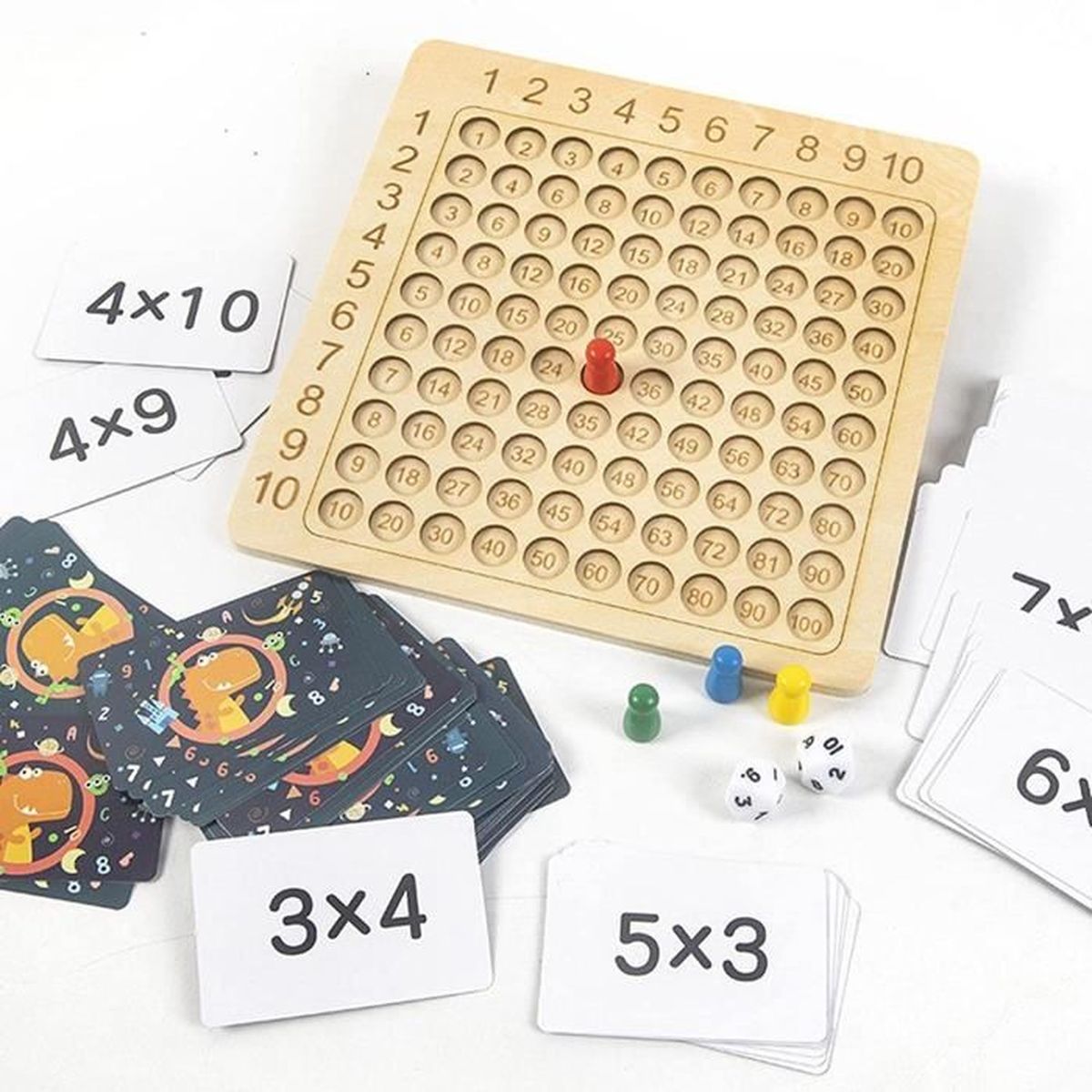 Jeu de Plateau de Multiplication en Bois Jouets mathématiques ...
