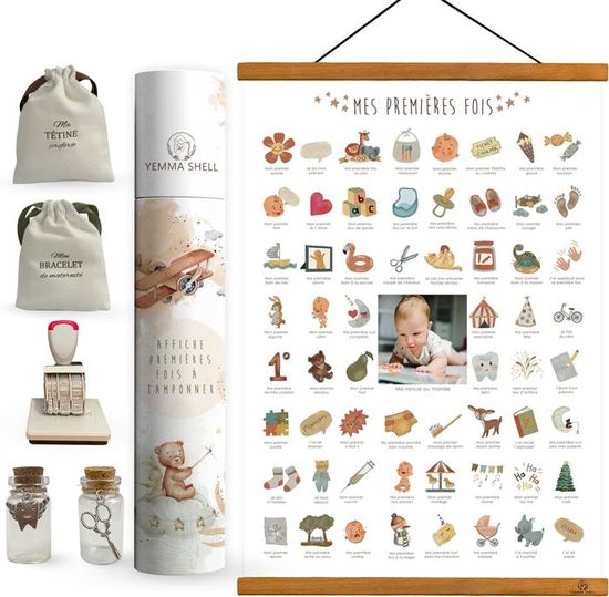 - Affiche Mes Premires Fois Tamponner Cadeau Naissance Pour Bb Fille ...