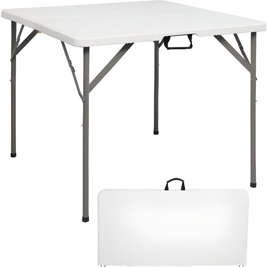 Table pliante blanche, table polyvalente, 86*86*74cm - Cdiscount Sport