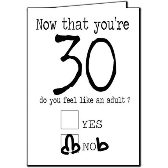 Carte d'anniversaire 30 ans, carte de vœux, carte fantaisie, carte de ...