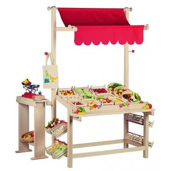 Étale de marché en bois Goki - Cdiscount Jeux - Jouets