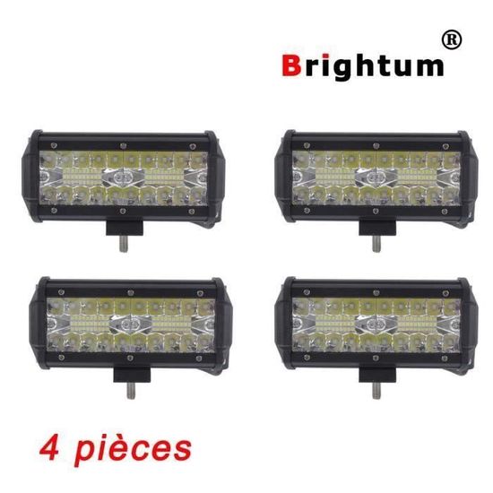 4pcs 120W 7 " Cree Rampe LED phares longue portée Moto 12v SUV 4x4 ...