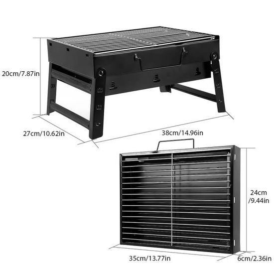 Petit (3-5 personnes) Mini Barbecue à Charbon Portable Pliable pour ...