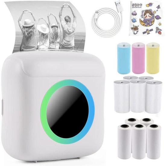 Mini Imprimante Photo Portable, HD Pocket Imprimantes Thermique sans ...