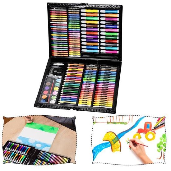 HENGMEI 168 pièces ensemble de crayons de couleur Kit de Dessin ...