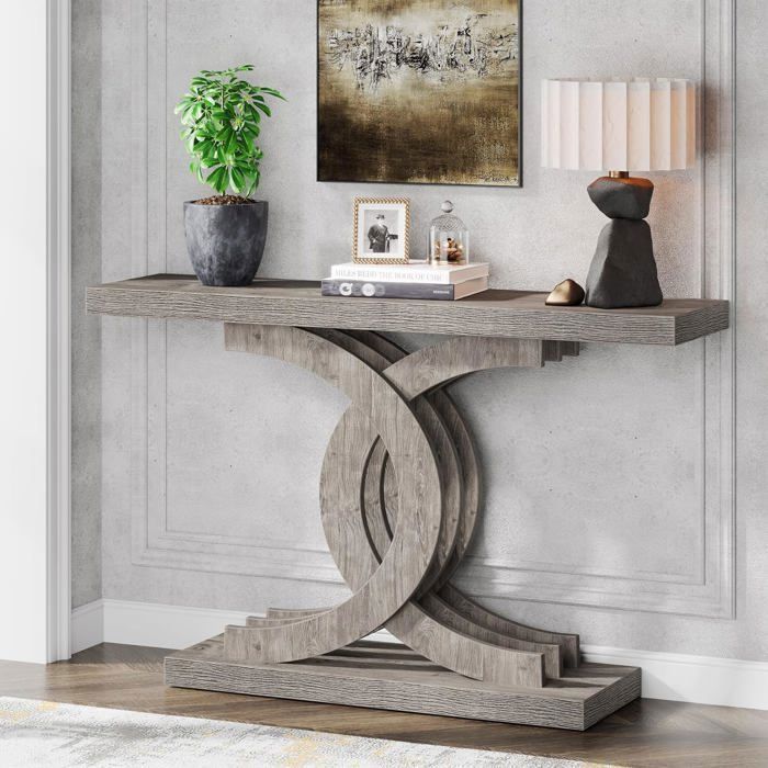 Tribesigns Console Meuble, Table Console Gris Meuble, 100 x 29.5 x 80 ...