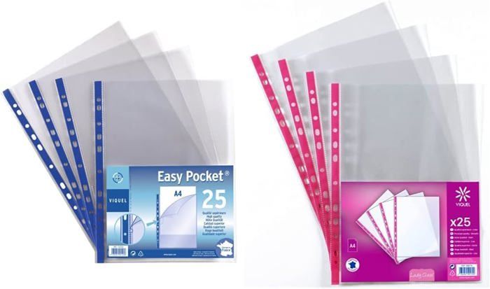 - Lot De 25 Pochettes Perforées A4 En Plastique - Ouverture En Coin ...