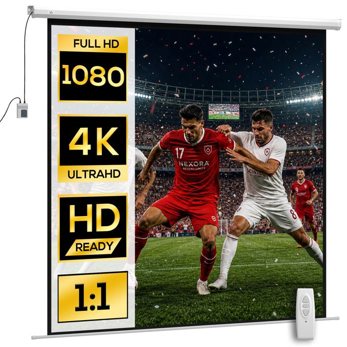 Écran de Projection Motorisé - HOMCOM - 120 Pouces - 4K HD Électrique ...