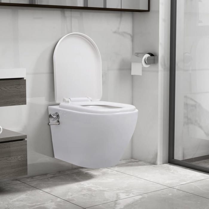 Cuvette WC-Toilette murale sans bord à fonction de bidet Céramique ...