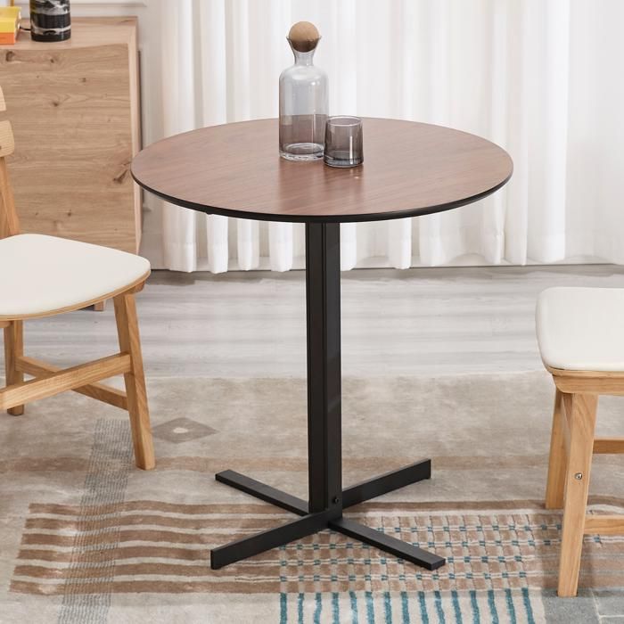 Chairus Table Ronde avec Base en Métal, Table Basse en Bois Sélectionné ...