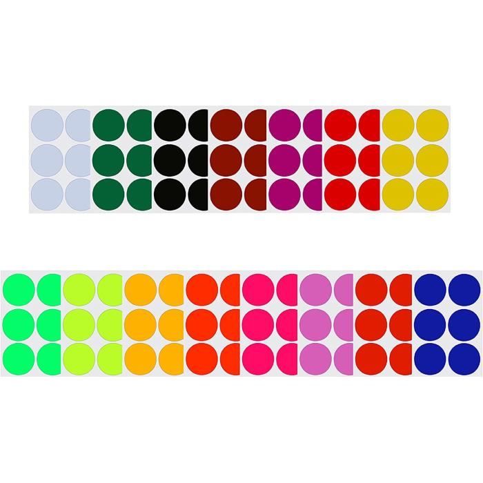 Lots de 48 autocollants ronds de 50 mm - Couleurs assorties : rouge ...