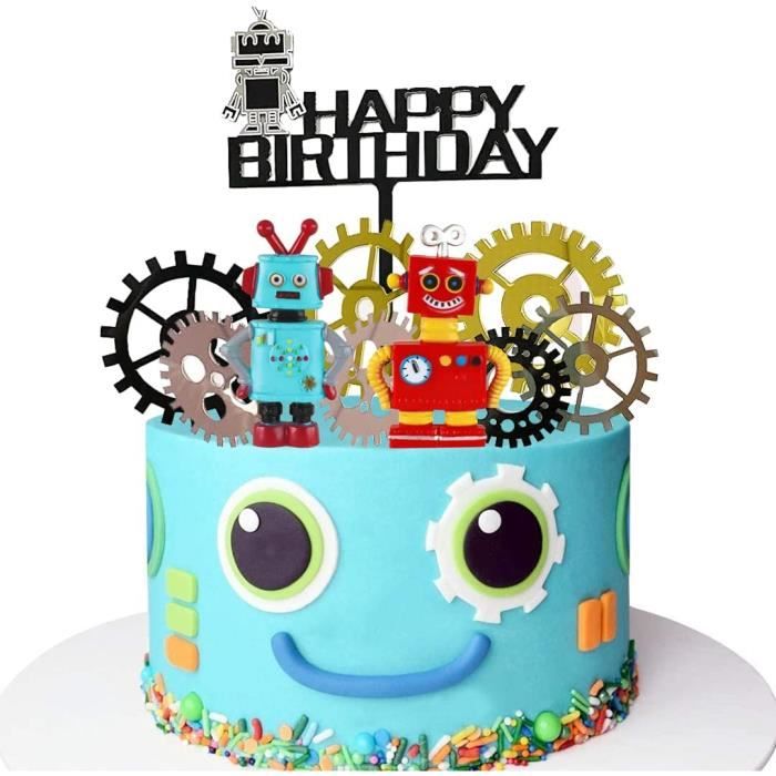 Gâteau Toppers Robot Decoracion Happy Birthday Cake Topper Mini ...