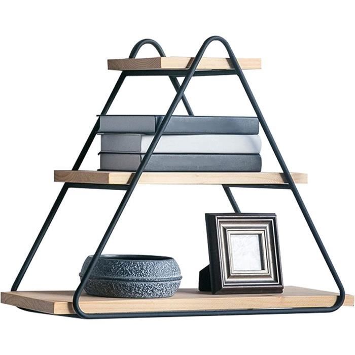 Étagères Flottantes Triangulaires Étagère Murale en Bois Massif Étagère ...