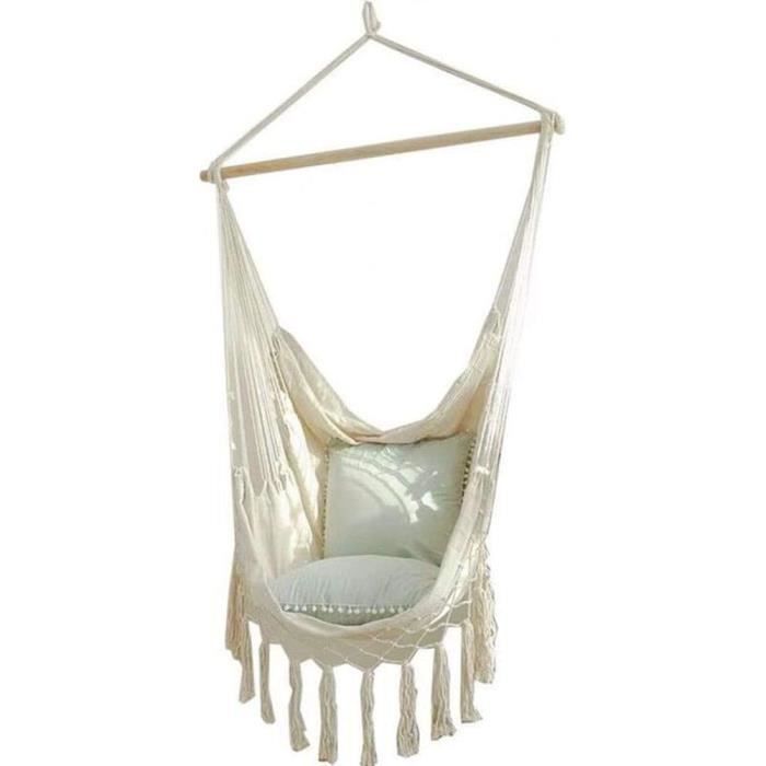 Chaise Hamac Balançoire Macrame, Portable Fauteuil Suspendu Chaise ...