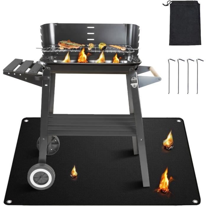 Tapis de barbecue ignifuge 97x127cm - Support barbecue - Housses pour ...